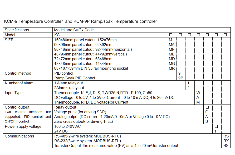 Selecting type_KingCreate Instruments,Digital Temperature Controller,ramp soak programmable ...